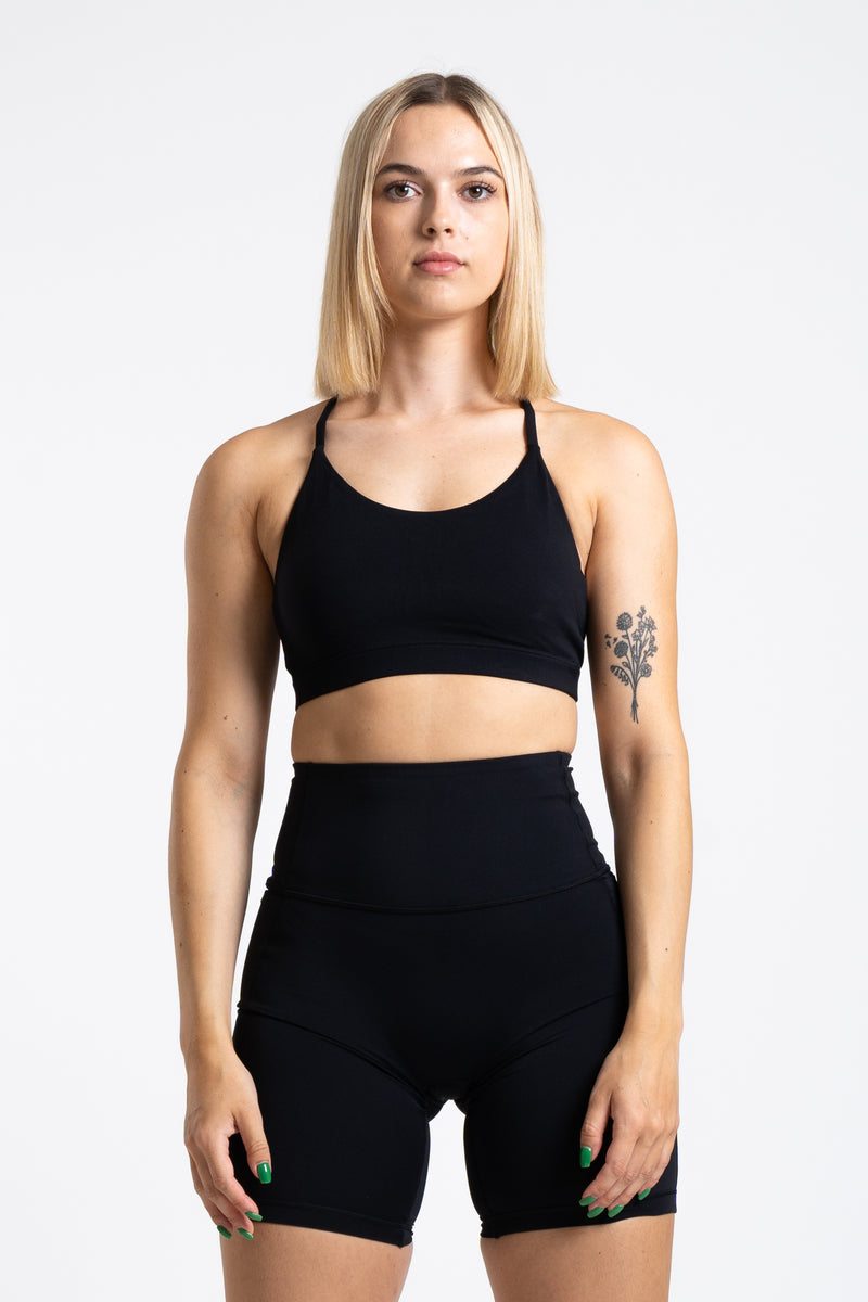 Define Backless Sports Bra - Midnight Black | GAINEASY